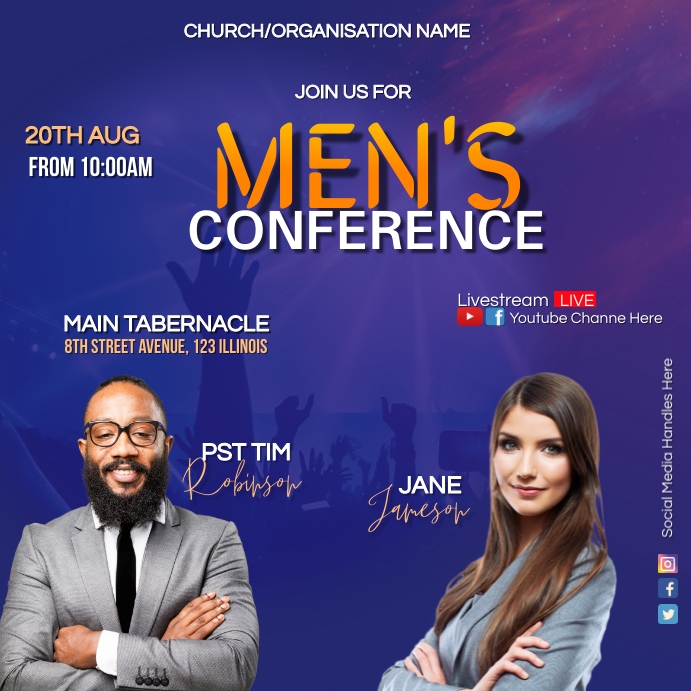 men's conference Template | PosterMyWall