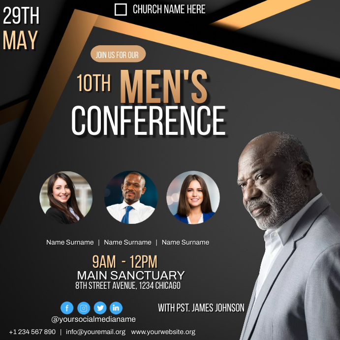 men's conference Template | PosterMyWall