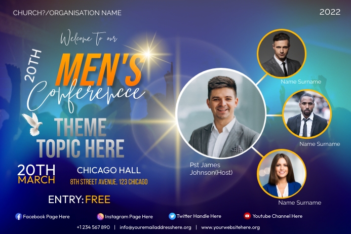 men's conference flyer Template | PosterMyWall