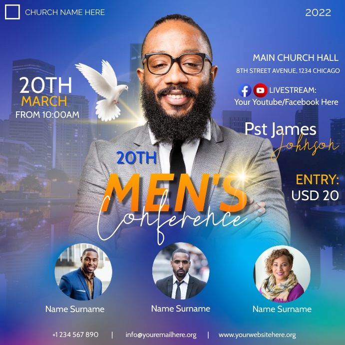 men's conference flyer Template | PosterMyWall