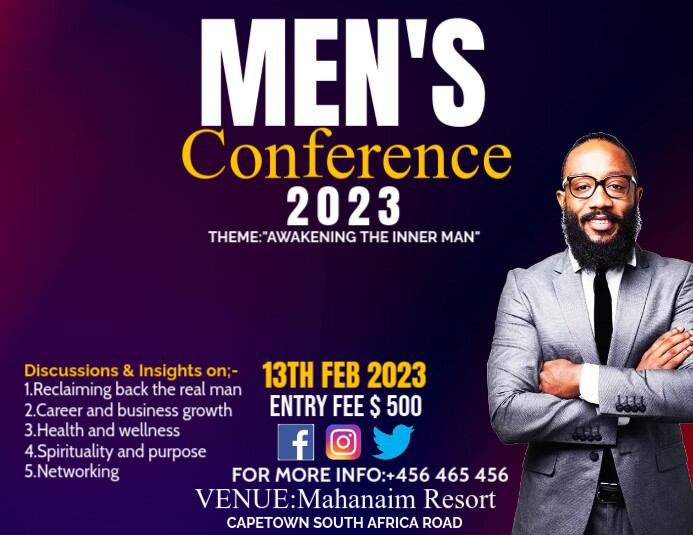 men's conference flyer template (1) | PosterMyWall