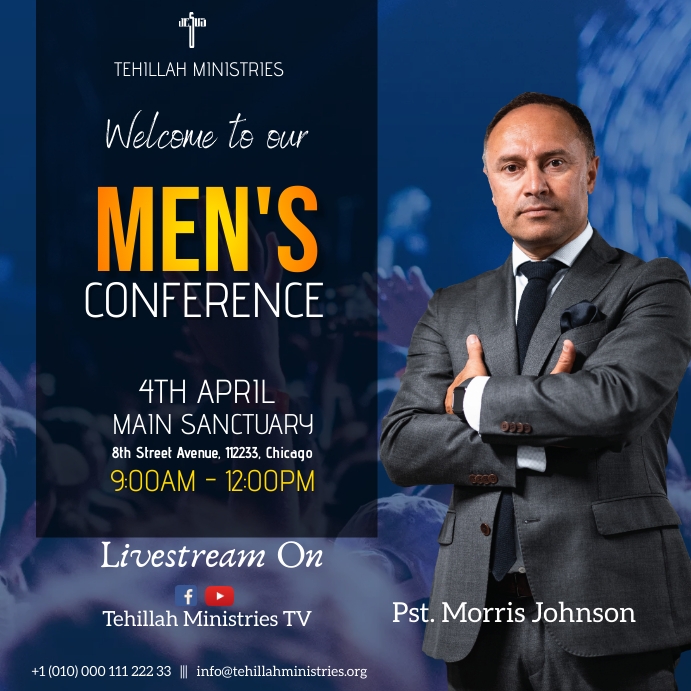 men's conference poster Template | PosterMyWall