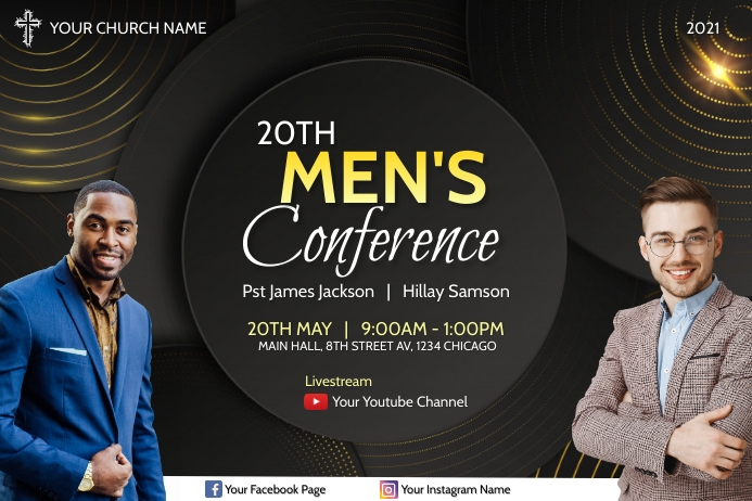 men's conference poster Template | PosterMyWall