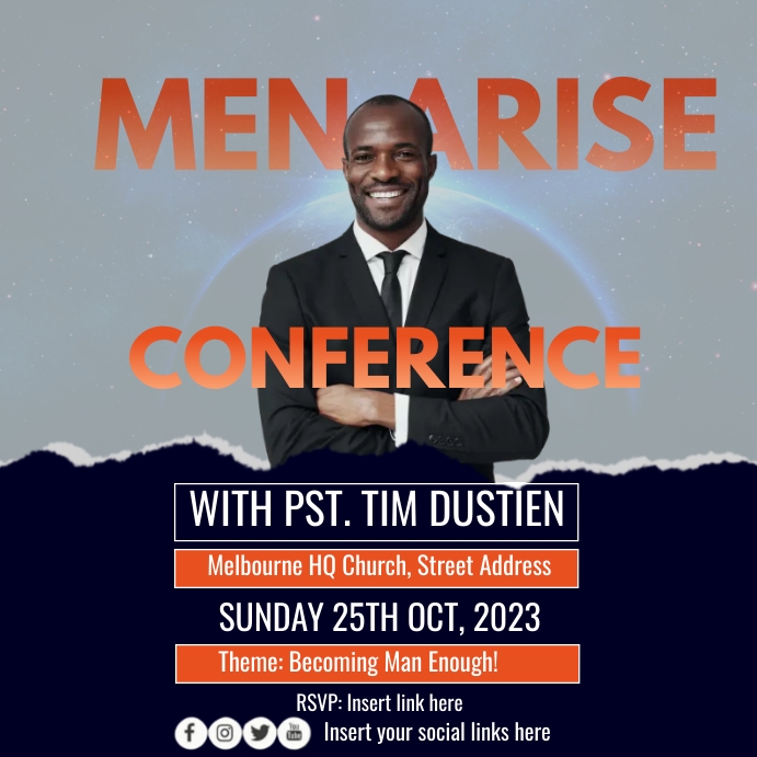 Men's Conference Poster Template | PosterMyWall