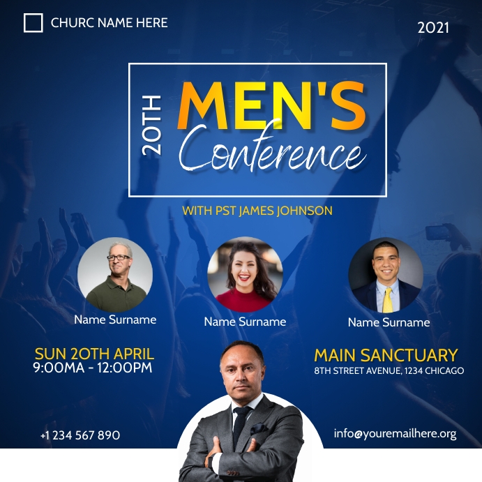 men's conference poster Template | PosterMyWall