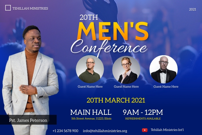men's conference poster Template | PosterMyWall