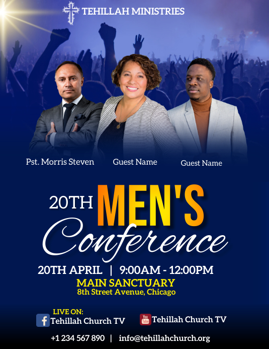 men's conference poster Template | PosterMyWall