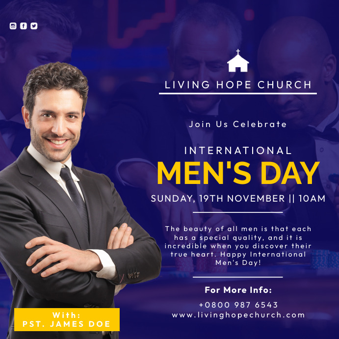 Men's day flyer Template | PosterMyWall