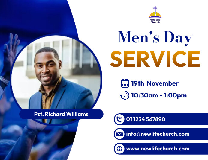 men's day service poster Template | PosterMyWall