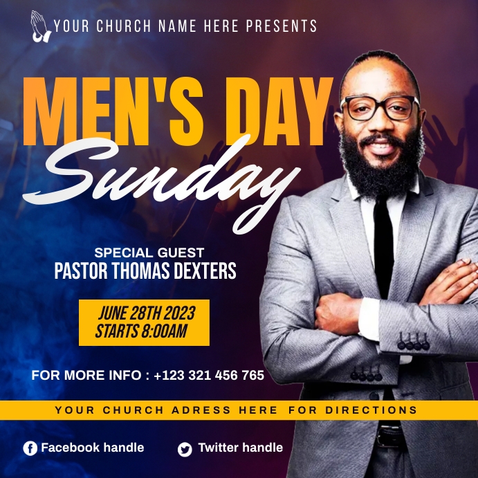 men's day sunday Template | PosterMyWall