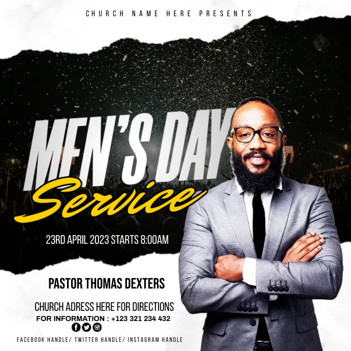 men's day sunday Template | PosterMyWall