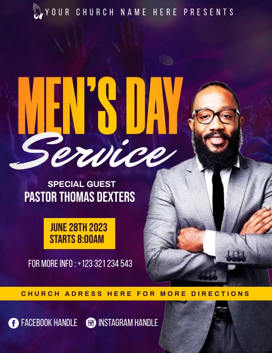 men's day sunday Template | PosterMyWall