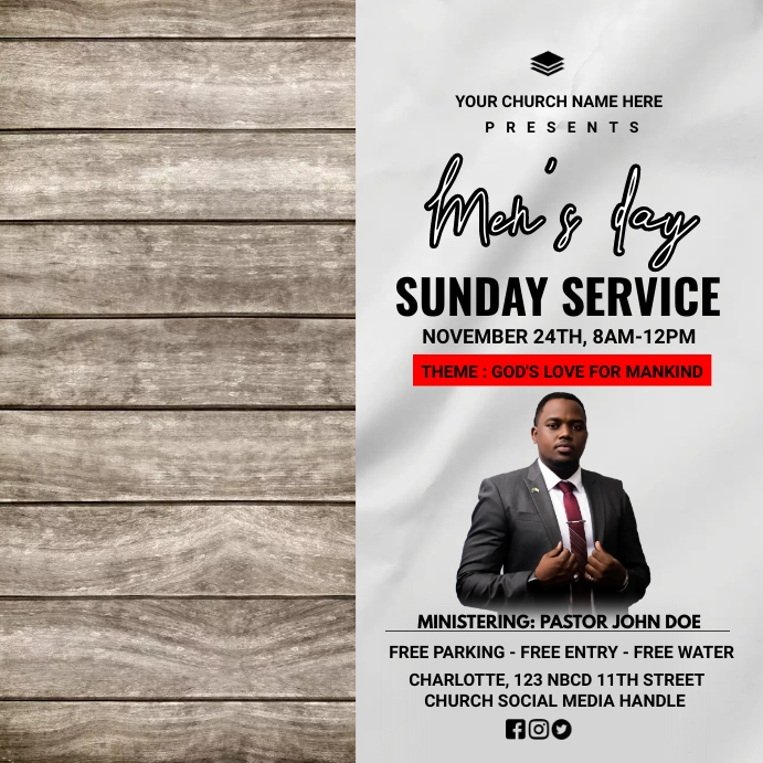 men's day sunday Template | PosterMyWall
