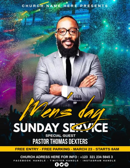 men's day sunday Template | PosterMyWall