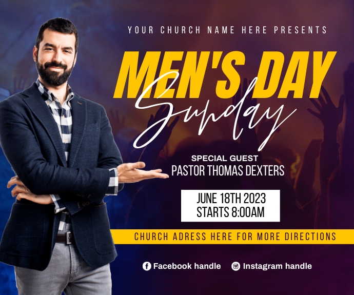 men's day sunday Template | PosterMyWall