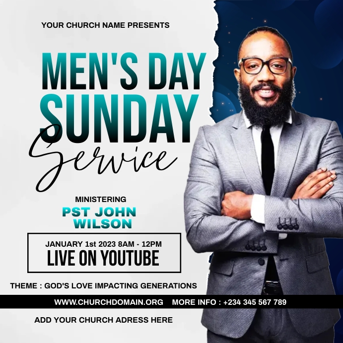 men's day sunday Template | PosterMyWall