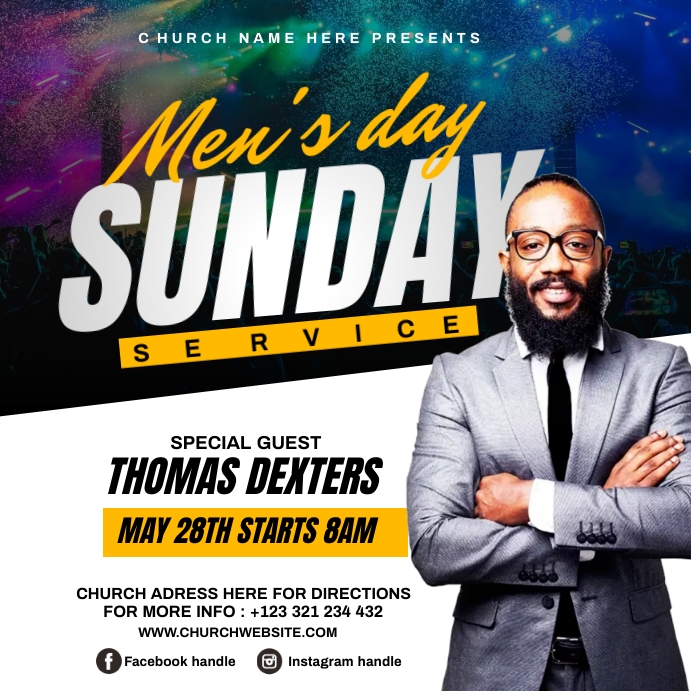 men's day sunday Template | PosterMyWall