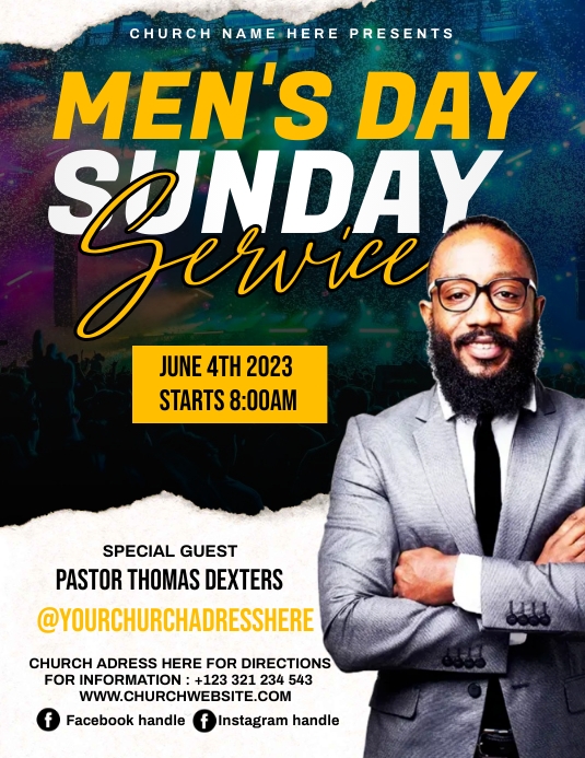Copy of men's day sunday | PosterMyWall