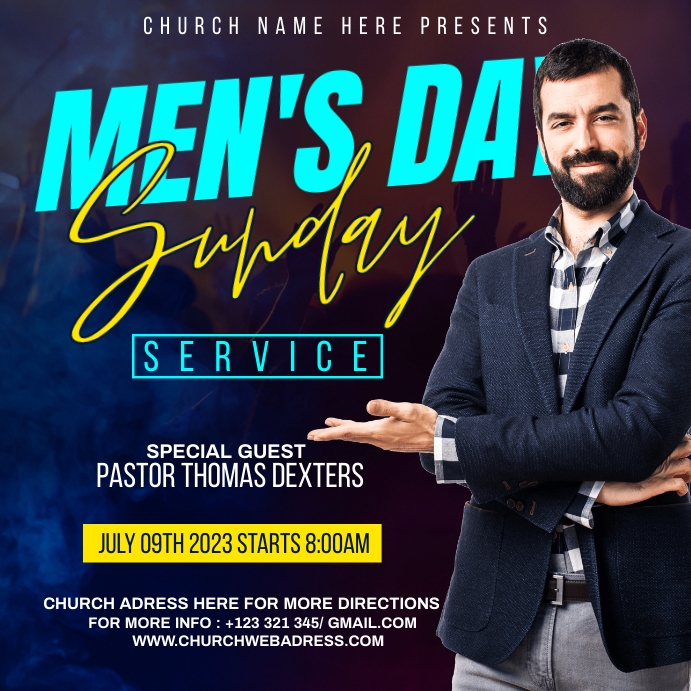 men's day sunday Template | PosterMyWall