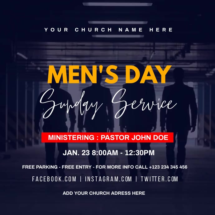 men's day sunday Template | PosterMyWall