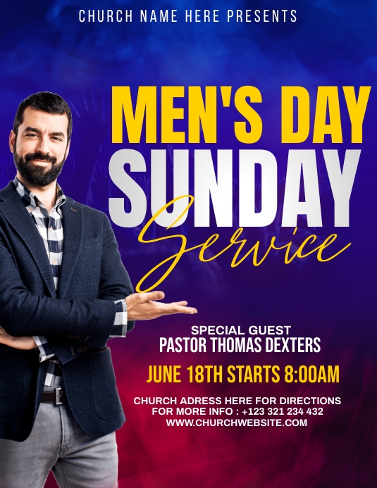 men's day sunday Template | PosterMyWall