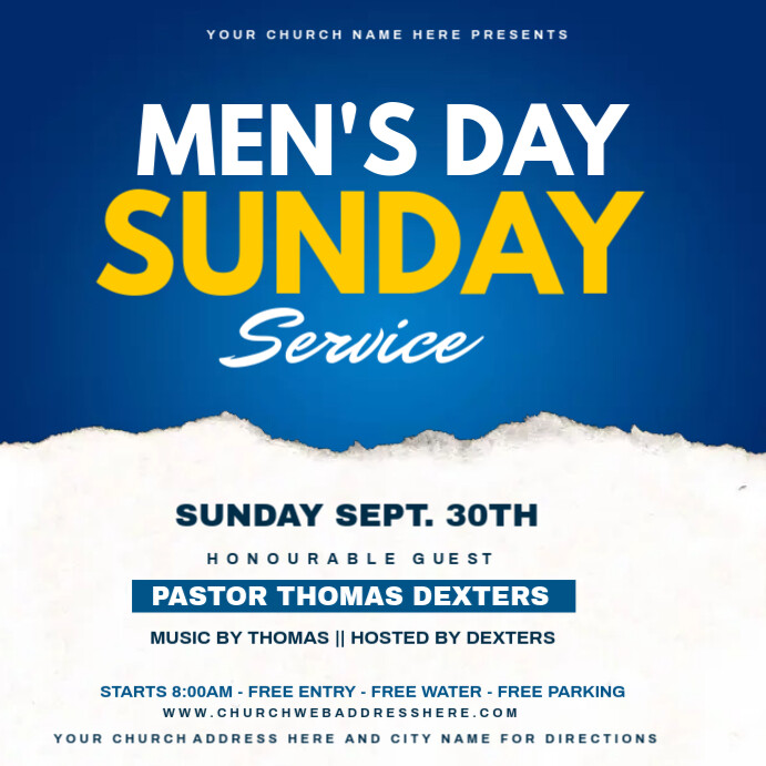 men's day sunday Template | PosterMyWall