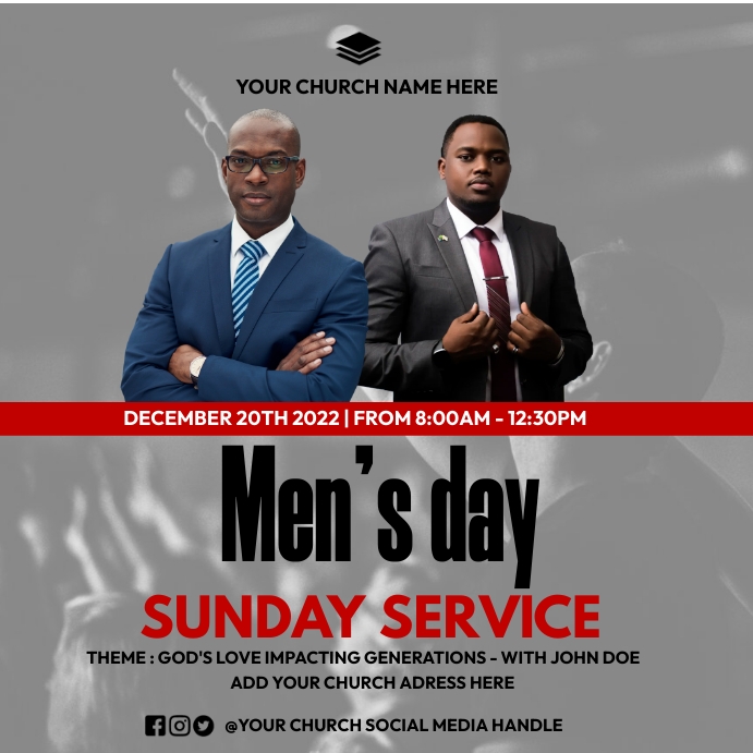Copy of men's day sunday | PosterMyWall