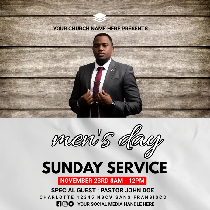 men's day sunday Template | PosterMyWall
