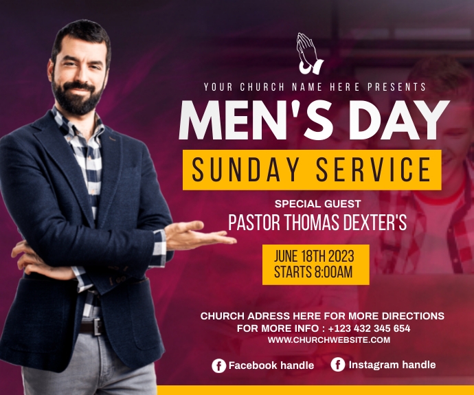 men's day sunday Template | PosterMyWall