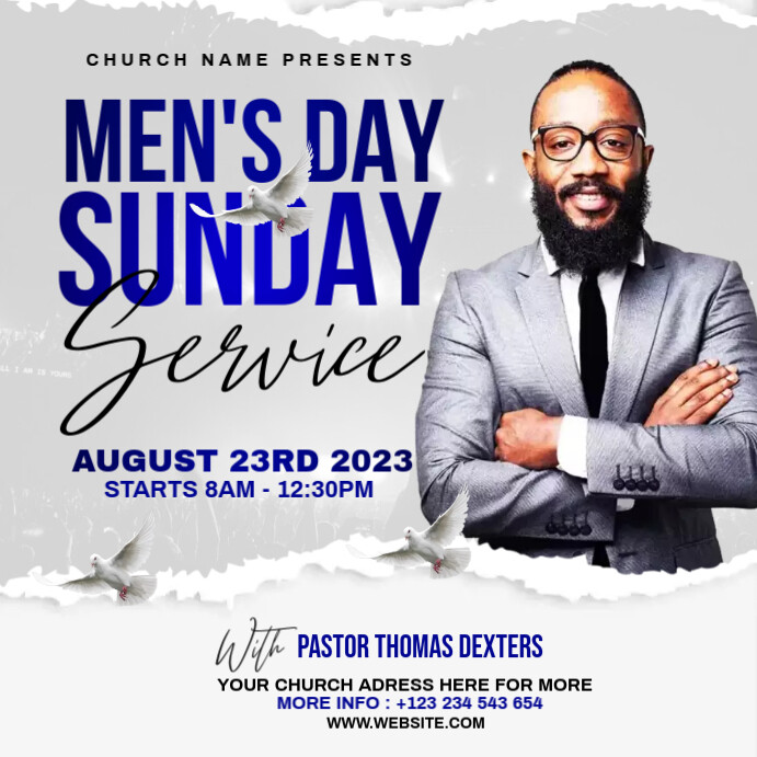 men's day sunday Template | PosterMyWall