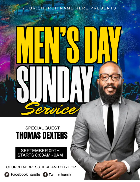 men's day sunday Template | PosterMyWall