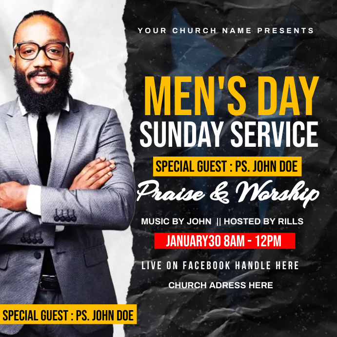 men's day sunday Template | PosterMyWall