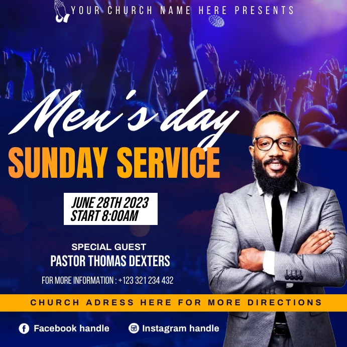 men's day sunday Template | PosterMyWall