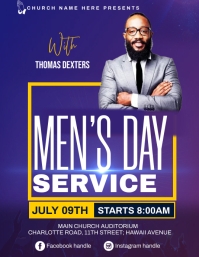 men's sunday service flyer Template | PosterMyWall