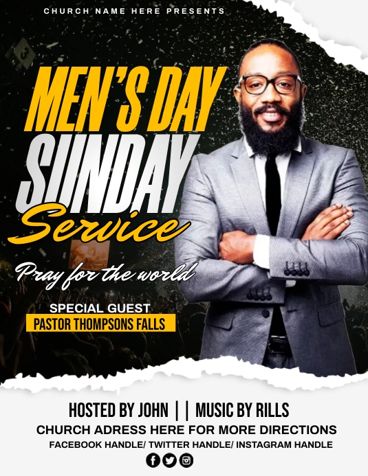 men's day sunday Template | PosterMyWall