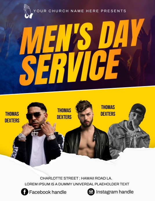 men's day sunday Template | PosterMyWall