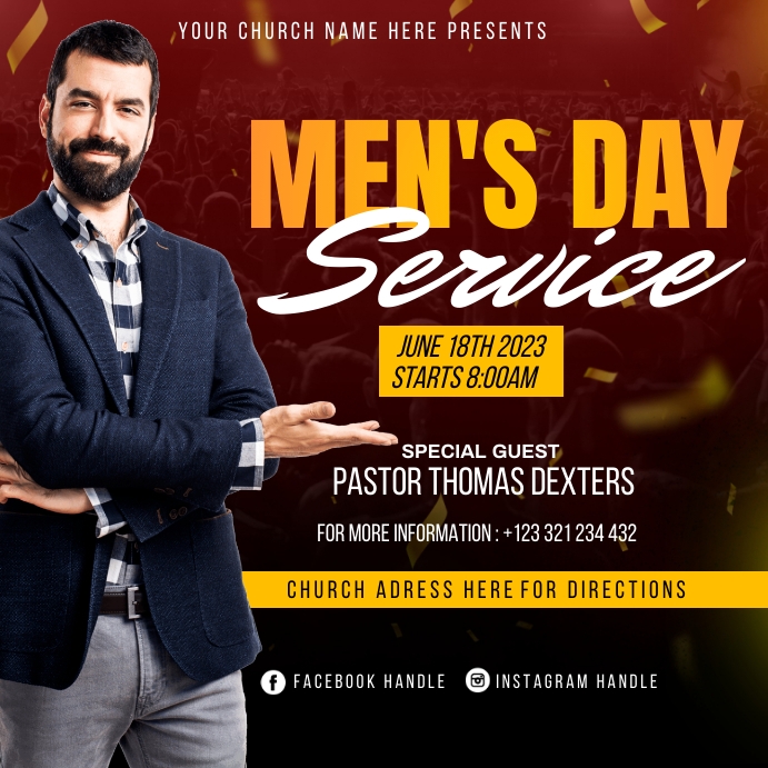 men's day sunday Template | PosterMyWall