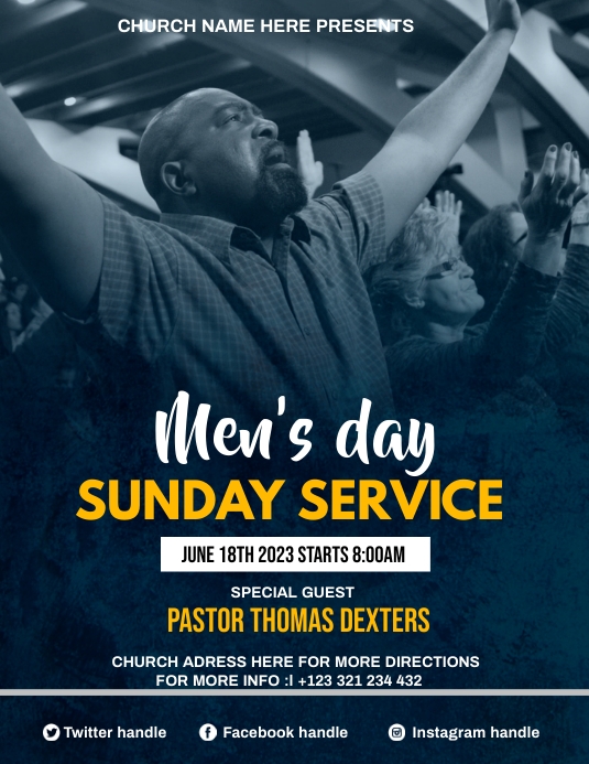 men's day sunday Template | PosterMyWall