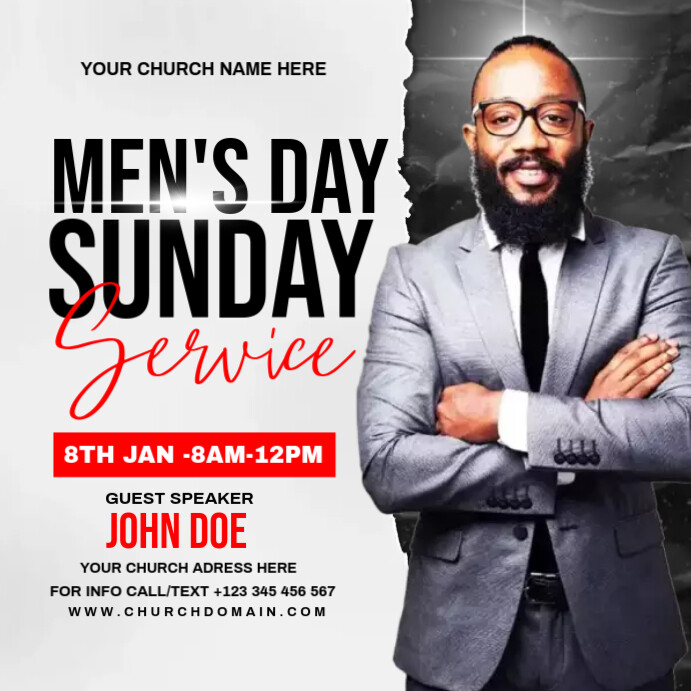 men's day sunday Template | PosterMyWall