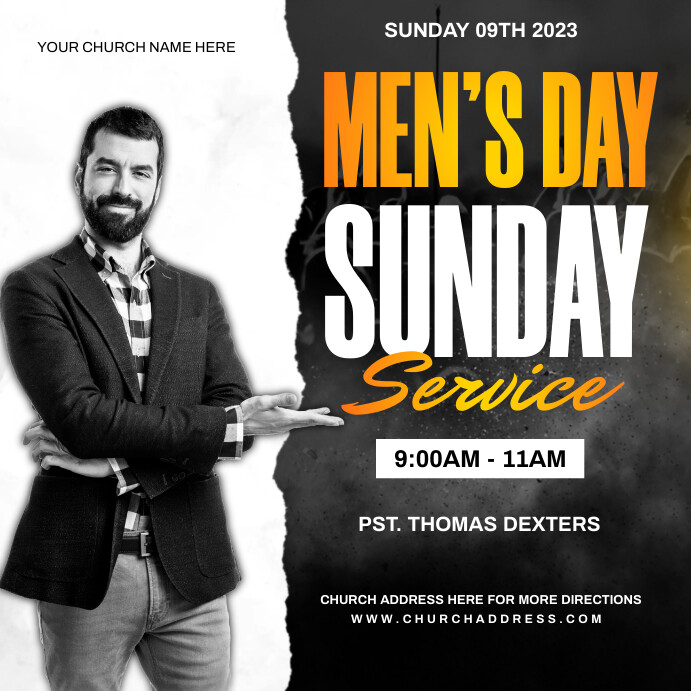 men's day sunday Template | PosterMyWall