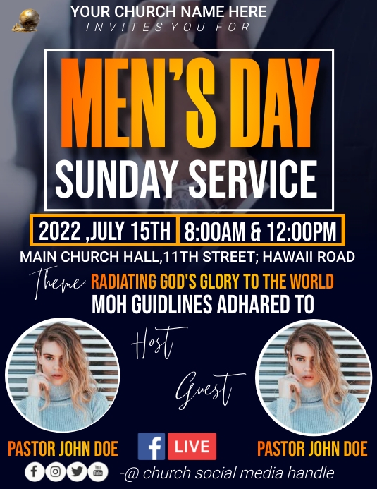 Copy of men's day sunday service | PosterMyWall