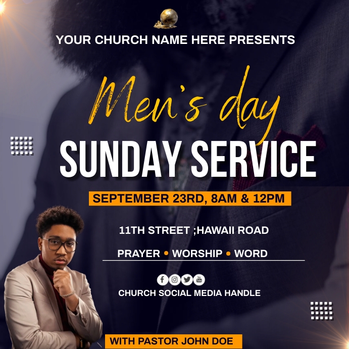 Copy of men's day sunday service | PosterMyWall