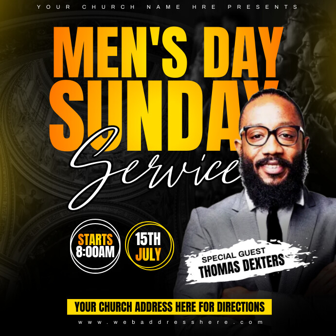 Copy of men's day sunday service | PosterMyWall