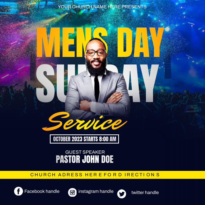 Copy of men's day sunday service | PosterMyWall