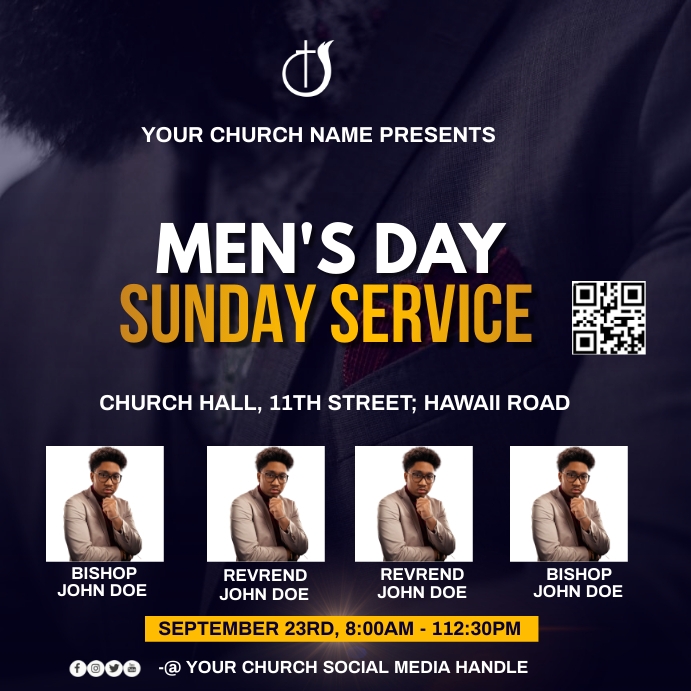 Copy of men's day sunday service | PosterMyWall