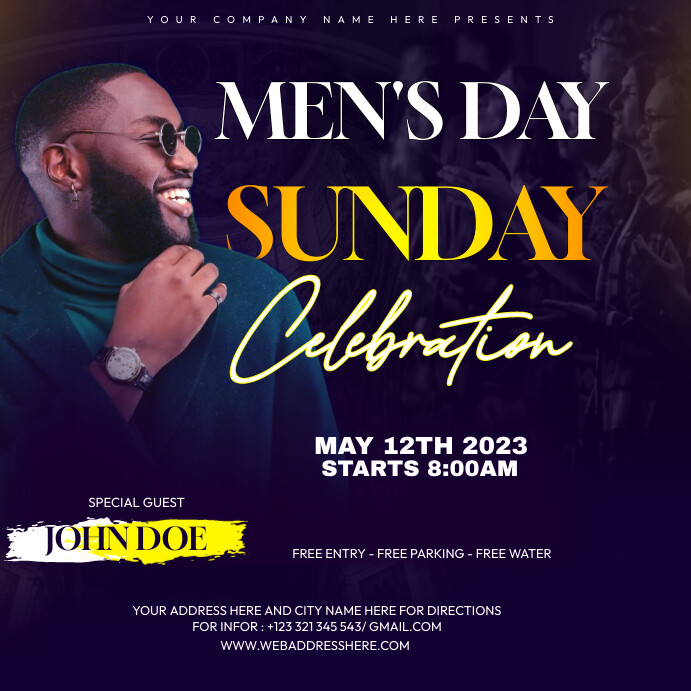 Copy of Men's Day Sunday Service | PosterMyWall