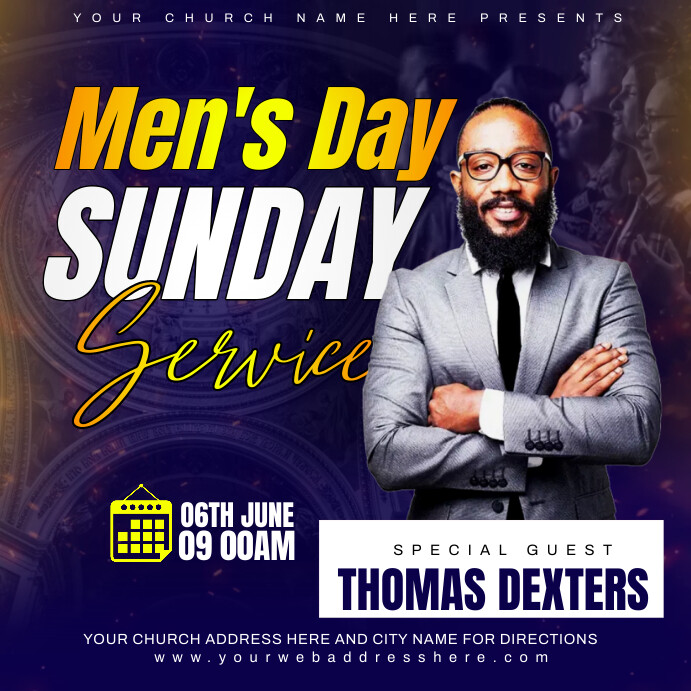 Men's Day Sunday service | PosterMyWall