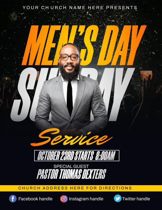Copy of Men's day Sunday service | PosterMyWall