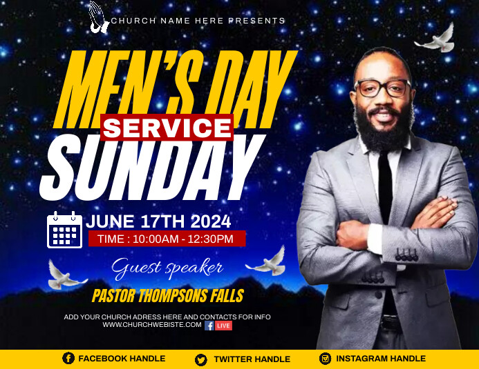 Copy of men's day sunday service | PosterMyWall