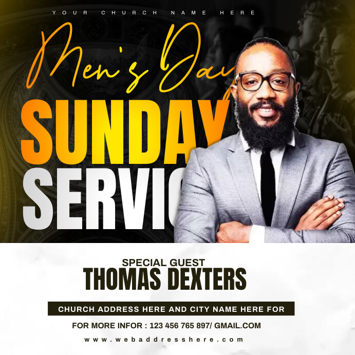 men's day sunday service Template | PosterMyWall